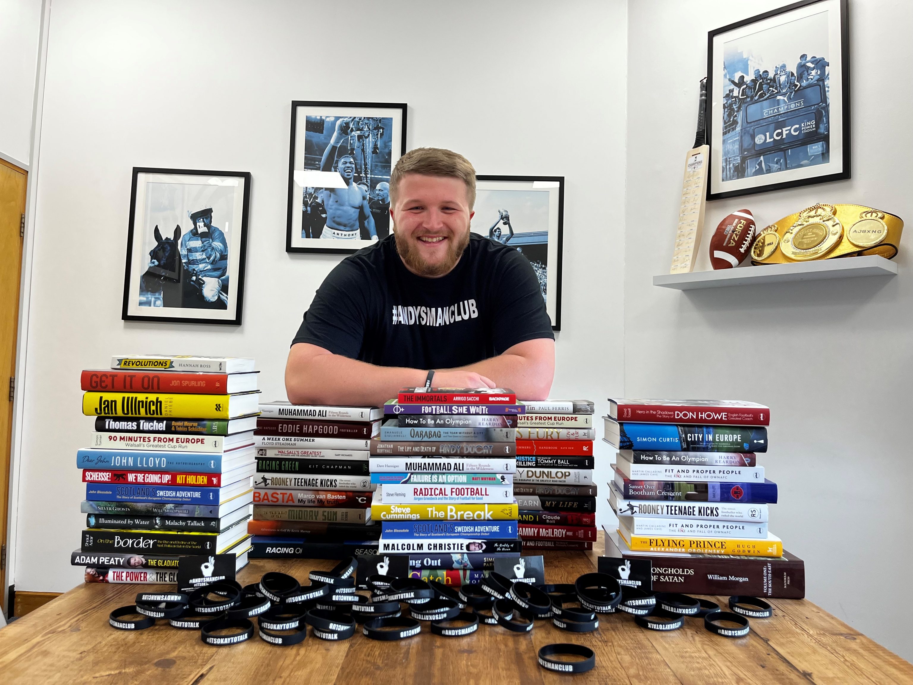 Andy's Man Club receives book donation from literary sports-writing prize