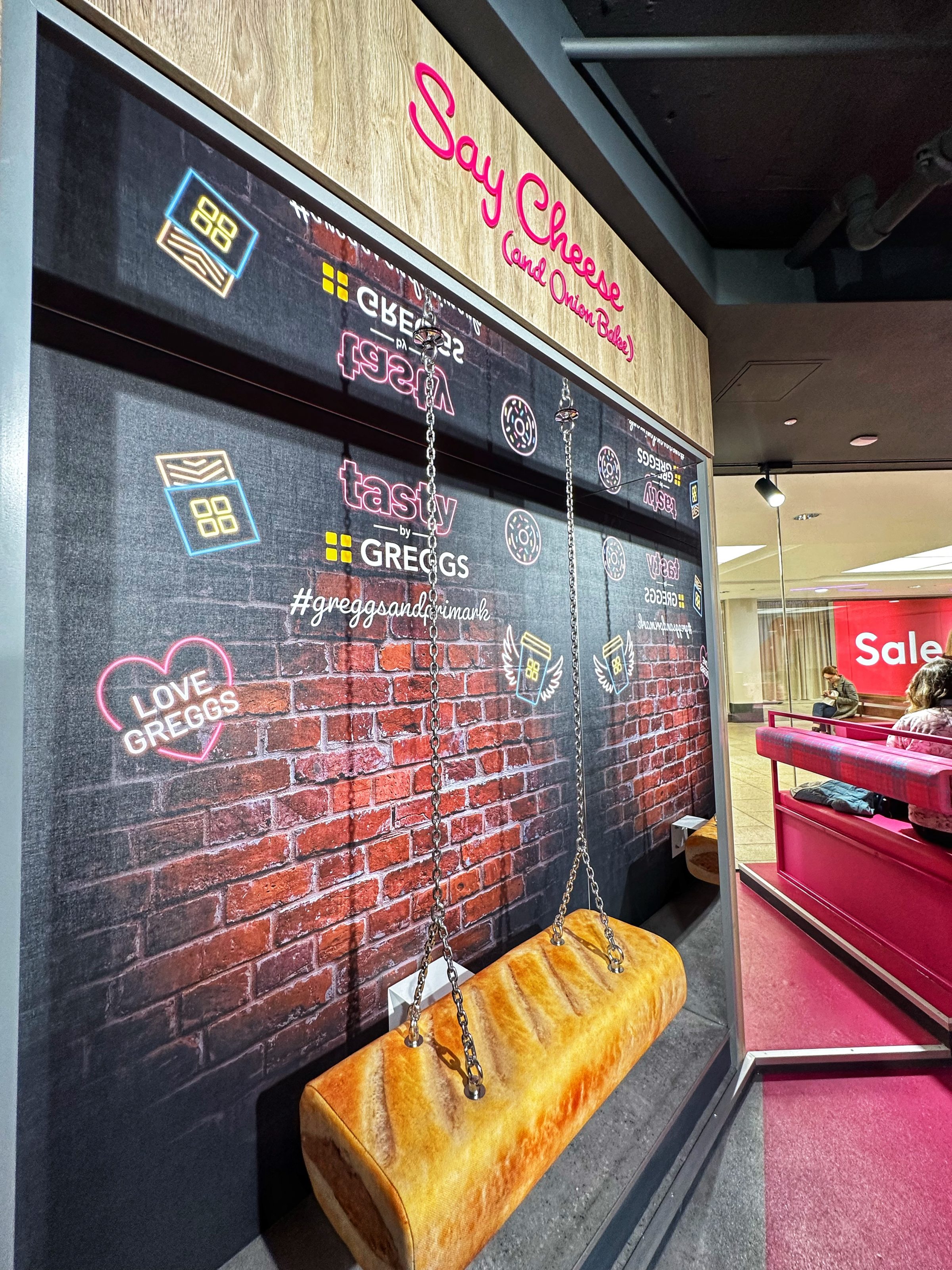 Inside the new Greggs located within Primark complete with sausage roll ...